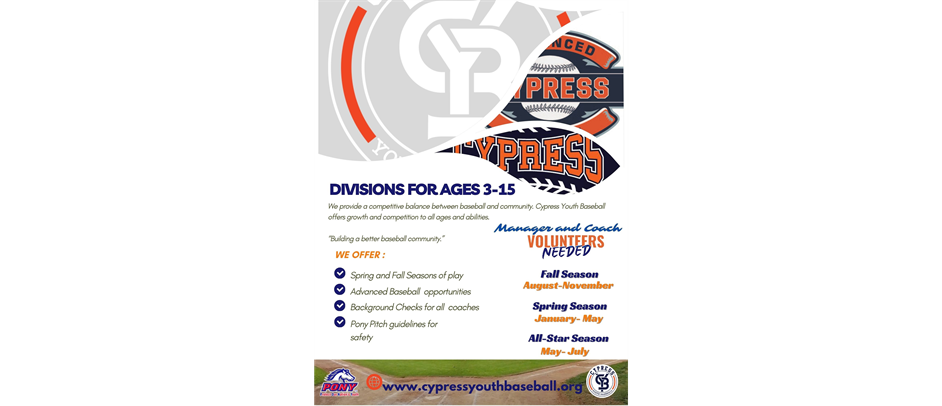 Cypress Youth Baseball > Home