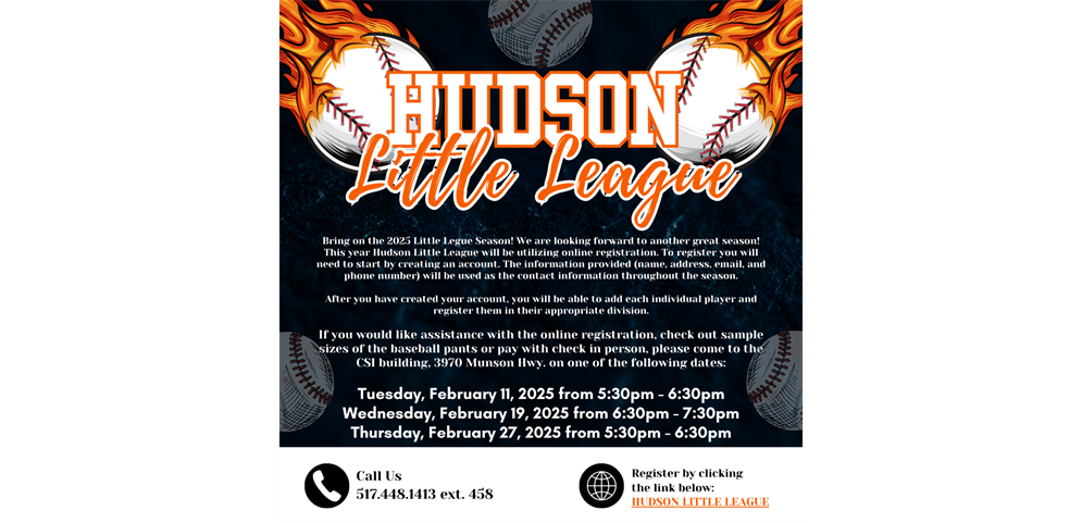 Hudson Little league > Home